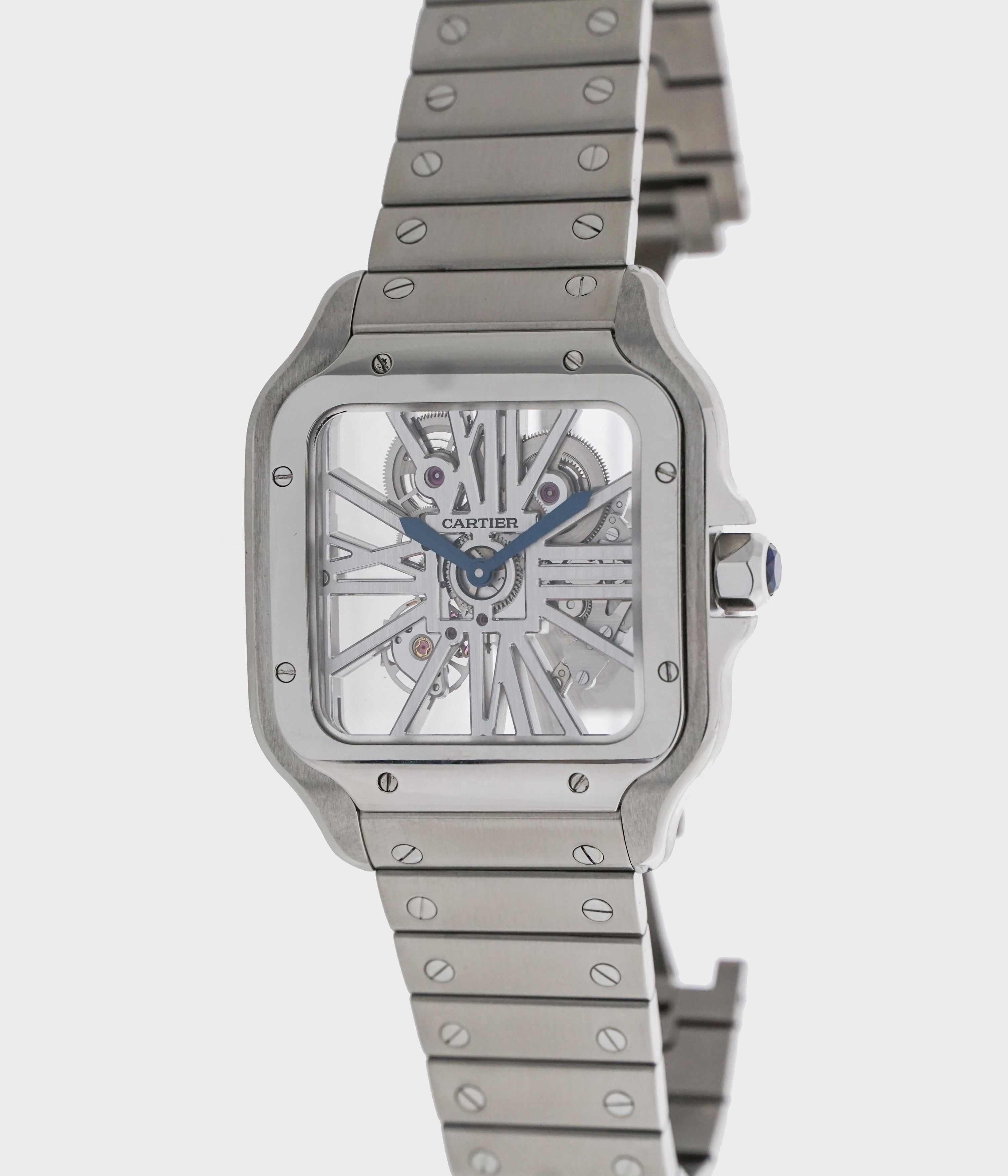 Cartier Santos De Cartier Skeleton WHSA0015 – Collectors Time Gallery